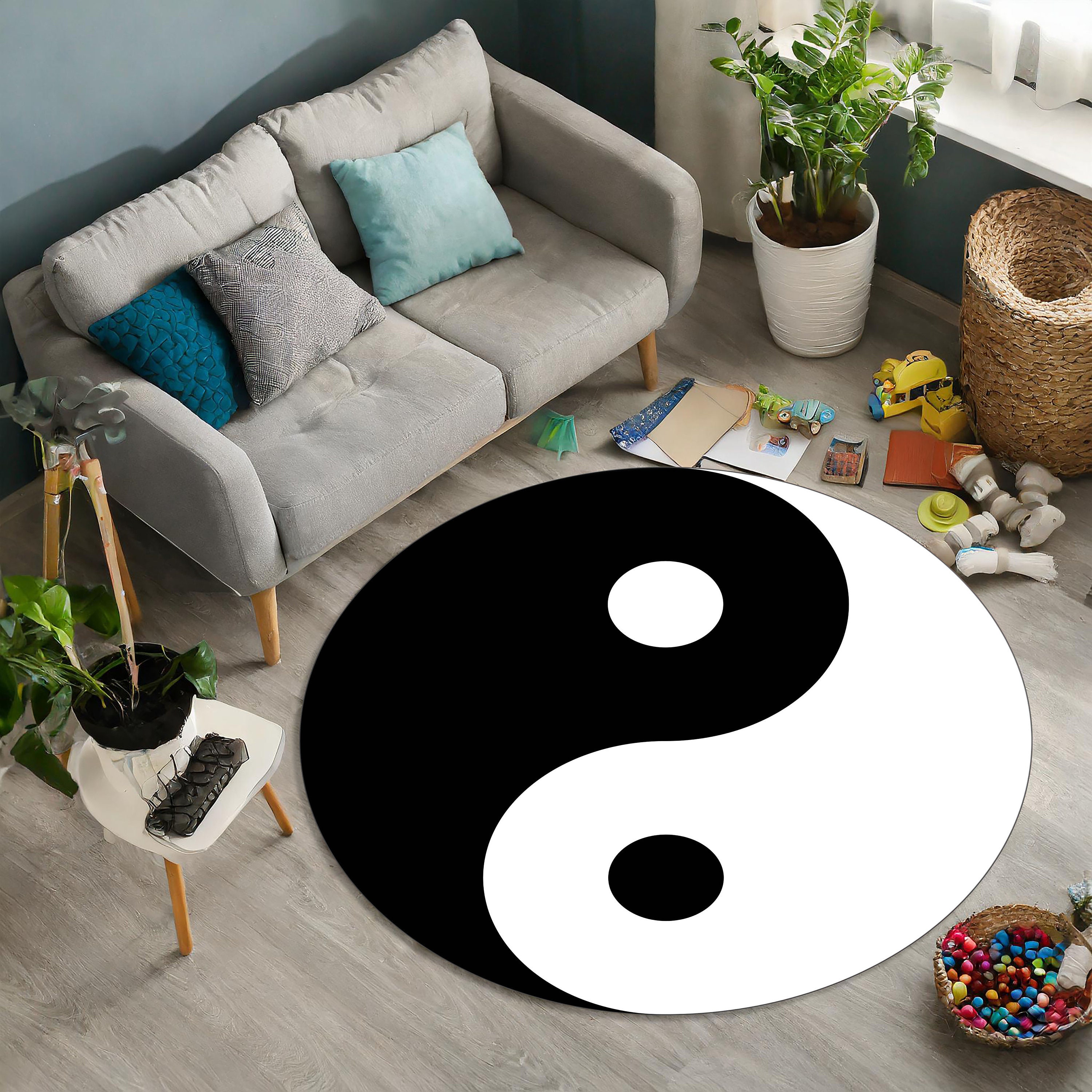Yin Yang, Yin and Yang Design Rug, Round Rug, Popular Rug, Modern Rug ...