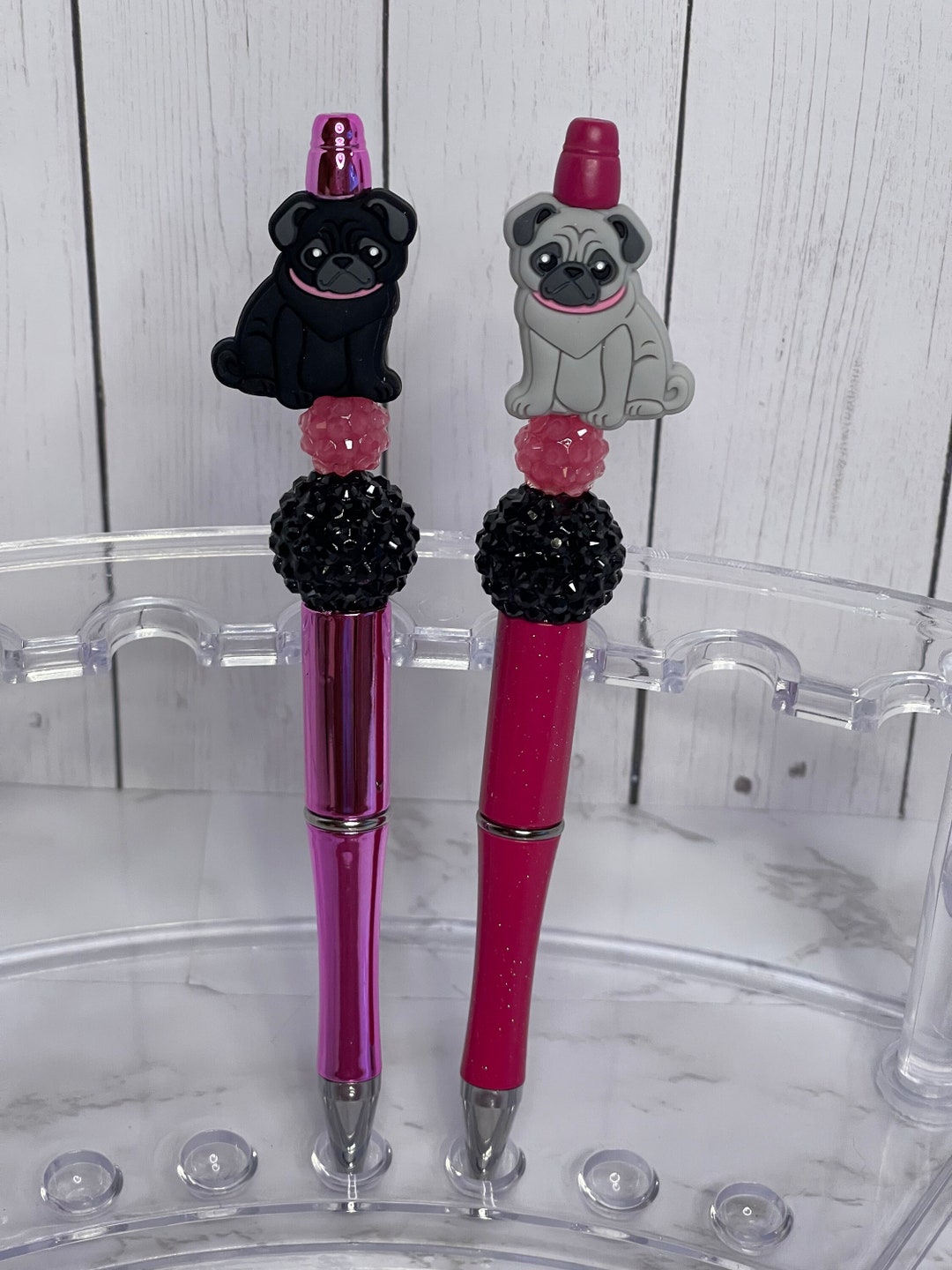 Beaded Pen Silicone Beaded Pen Pug Dog Beaded Pen Pug - Etsy