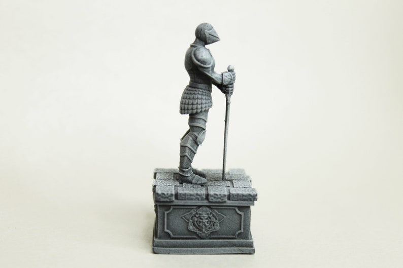 TTRPG Mini Terrain - Stone Knight Statue (unpainted) - Dnd, Pathfinder ...