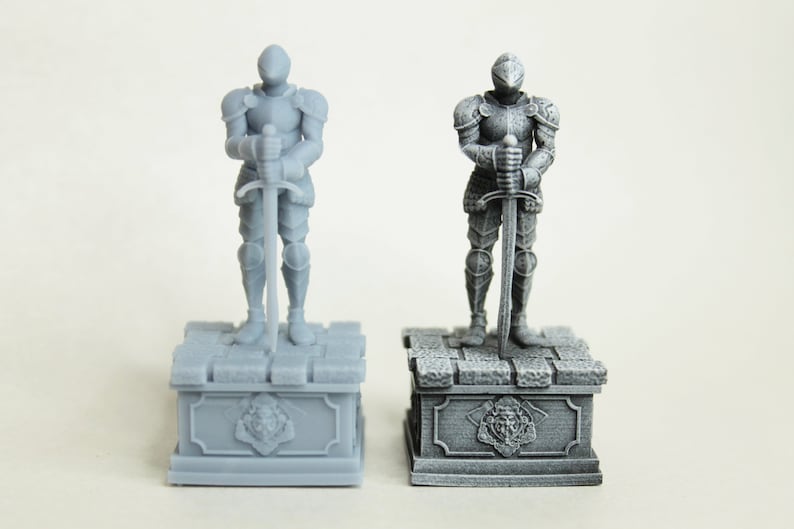 TTRPG Mini Terrain - Stone Knight Statue (unpainted) - Dnd, Pathfinder ...