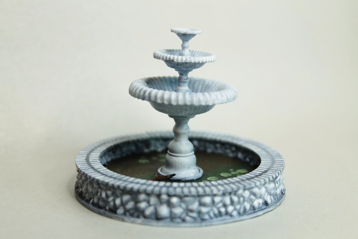 TTRPG Mini Terrain Stone & Brick Fountain unpainted Dnd, Pathfinder ...