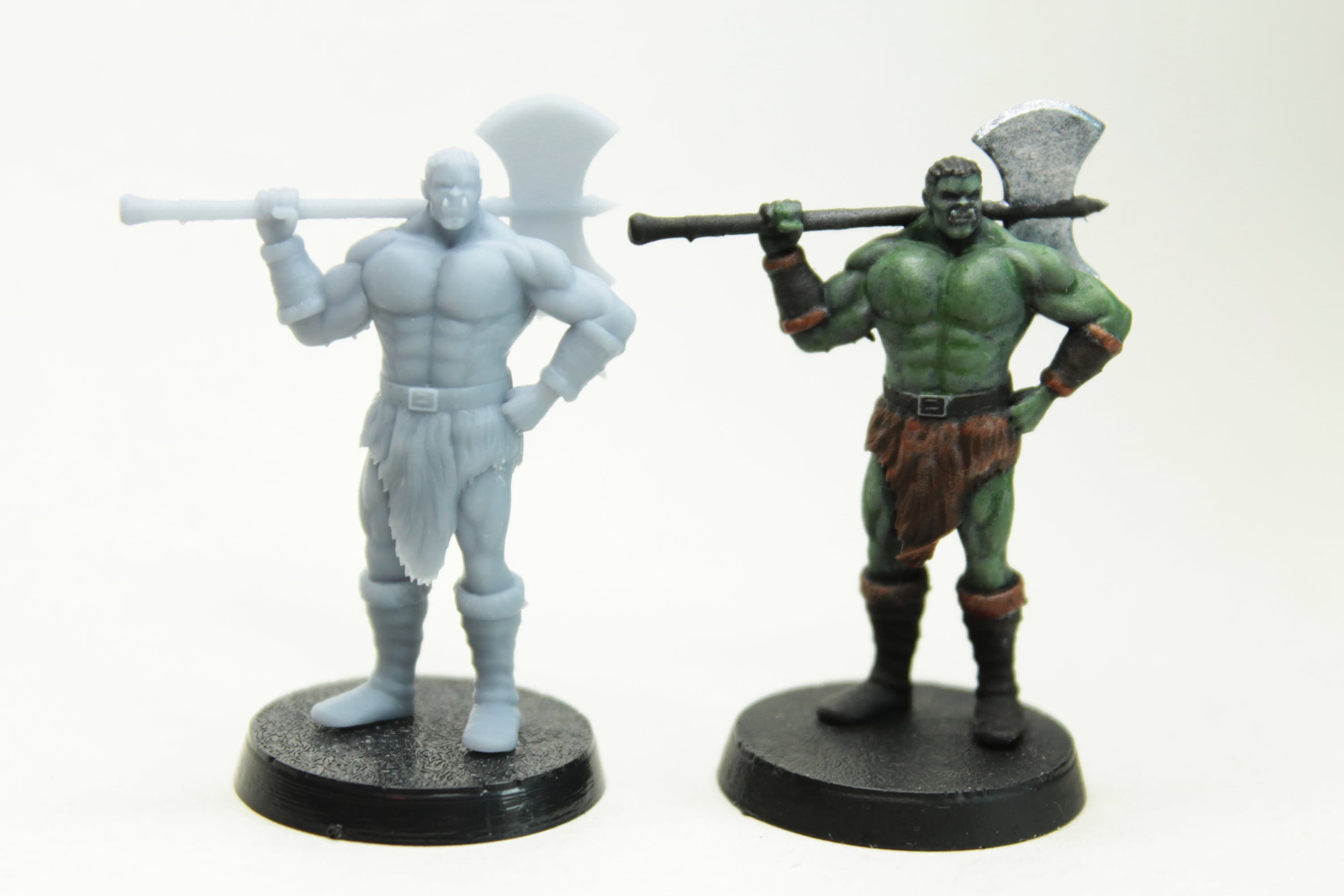 TTRPG Minifigure Half Orc Male Barbarian Thug 1 unpainted Dnd ...