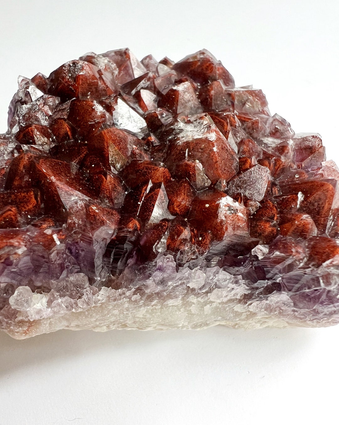 Hematite Capped Amethyst, Red Capped Amethyst, Quartz With Hematite ...