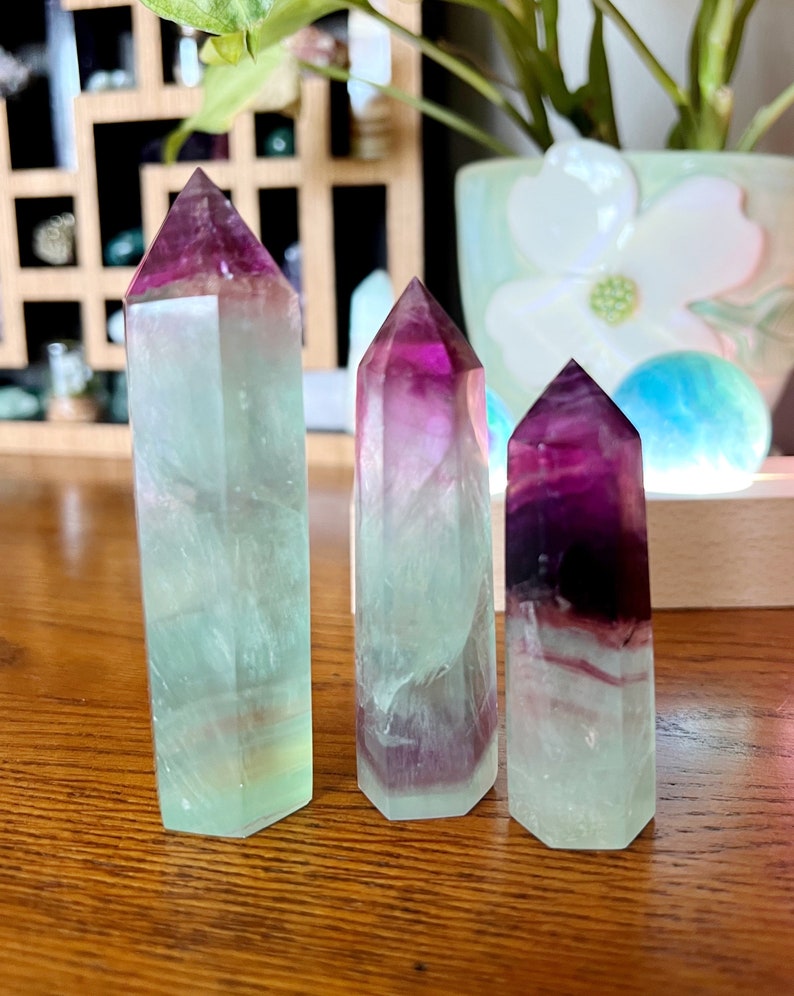 Watermelon Fluorite Tower, Green and Purple Fluorite Towers, Watermelon ...