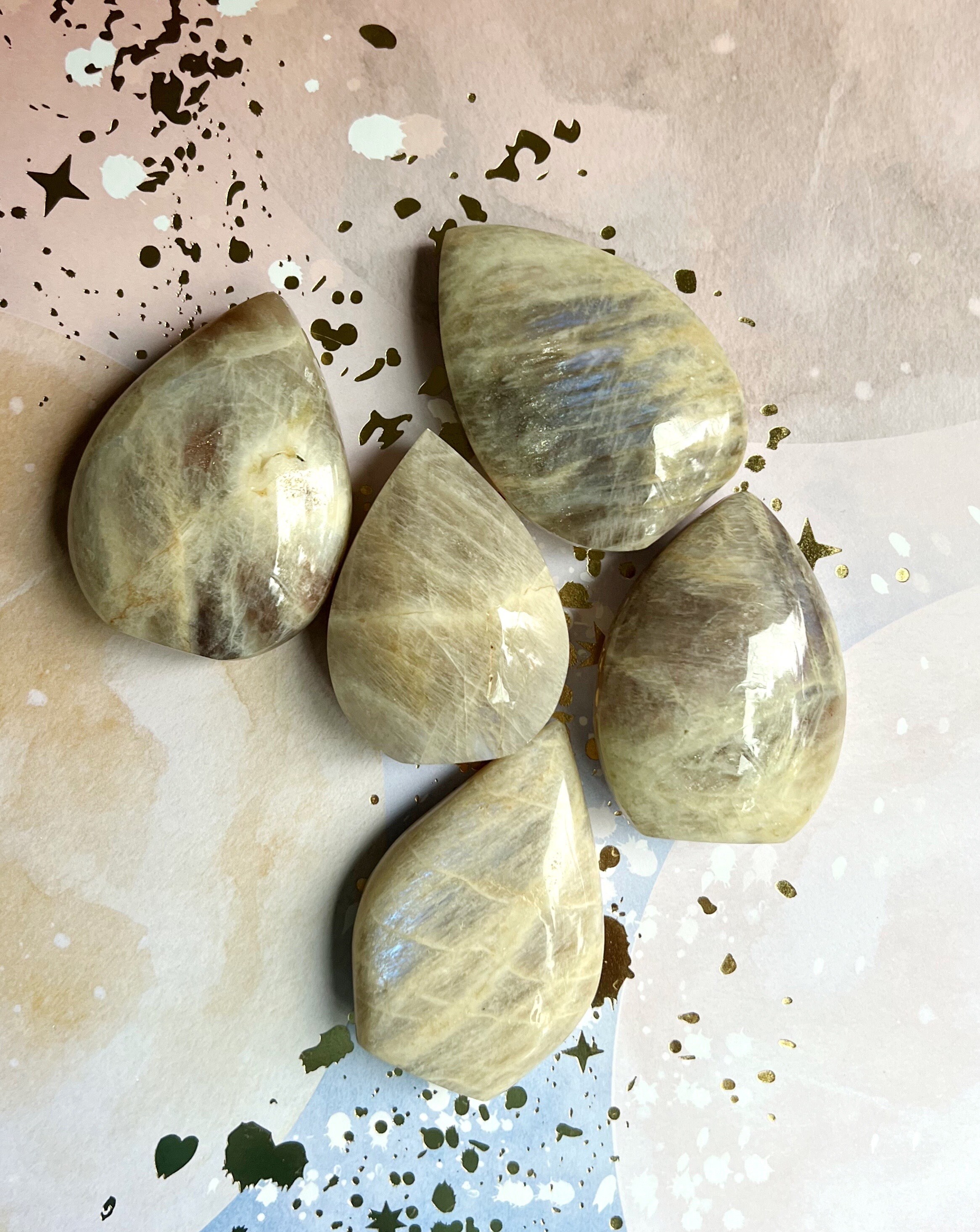 Moonstone Freeform Flashy Blue Moonstone Moonlight Crystal - Etsy