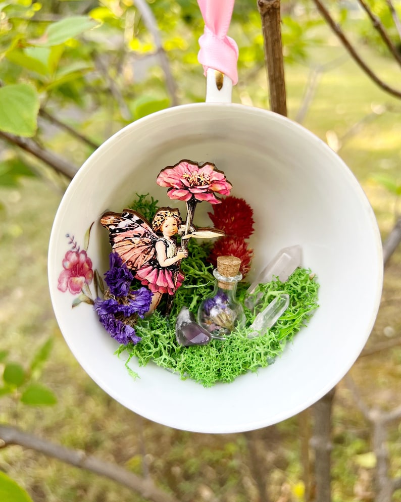 Handmade Tea Cup Fairy Garden, Flower Fairies, Cicely Mary Barker ...