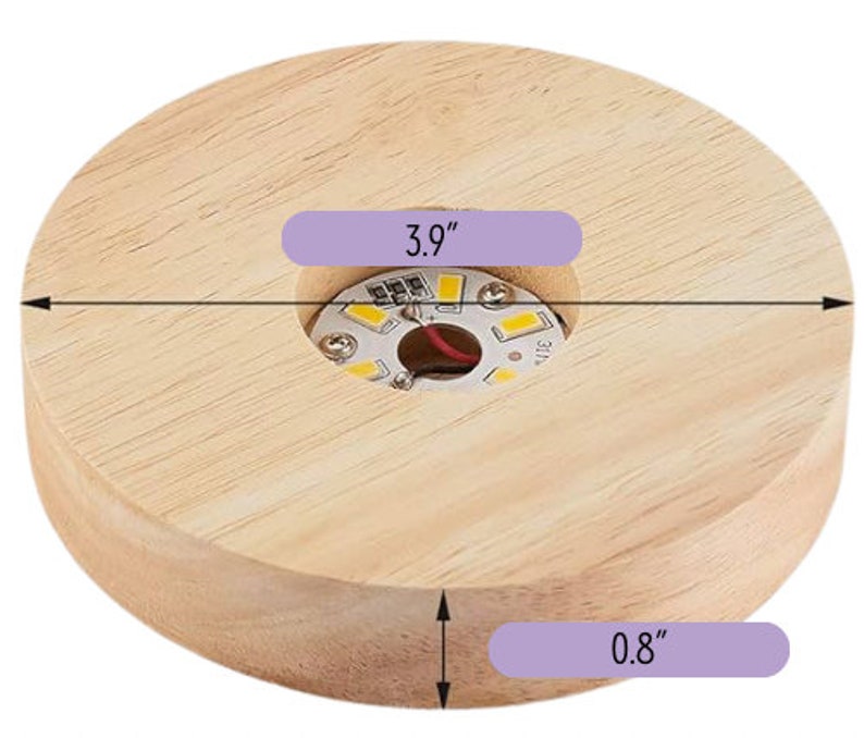 Wooden LED Display Base Lighted Base for Crystal Art Wood Display ...