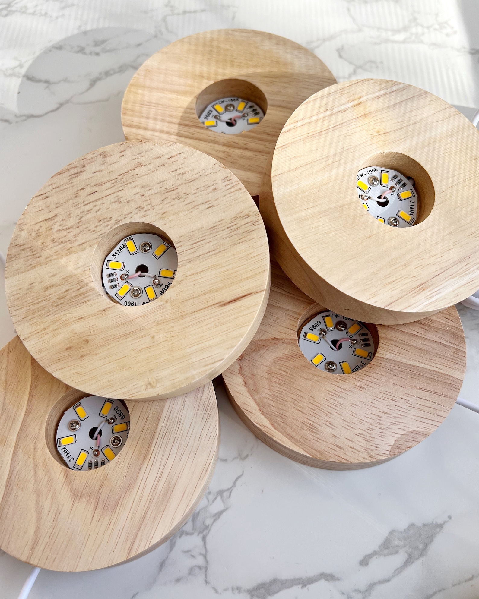 Wooden LED Display Base Lighted Base for Crystal Art Wood Display ...