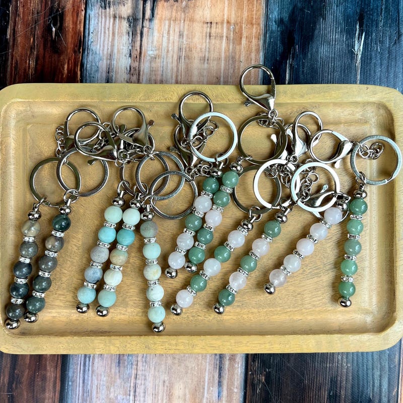 Gemstone Keychain - Etsy