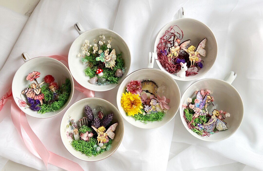 Handmade Tea Cup Fairy Garden, Flower Fairies, Cicely Mary Barker ...