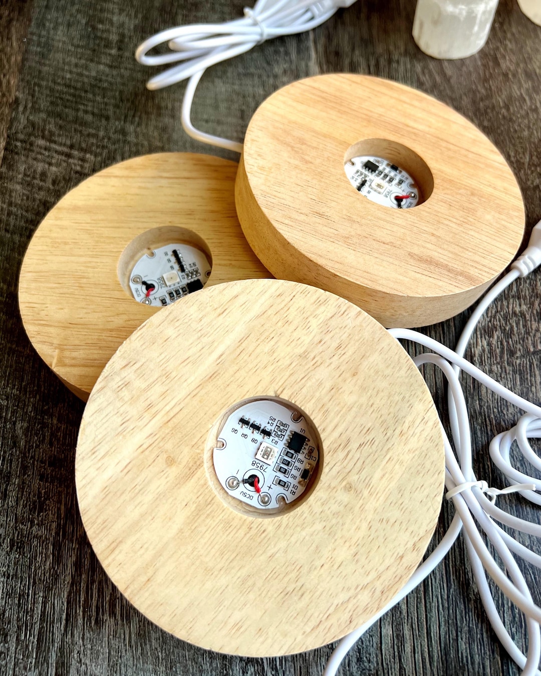 Rainbow LED Display Base Lighted Base for Crystal Art Wood Display ...