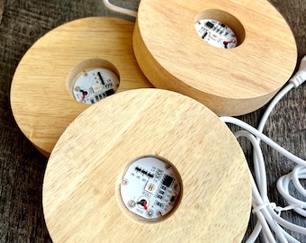 Wooden LED Display Base Lighted Base for Crystal Art Wood Display ...