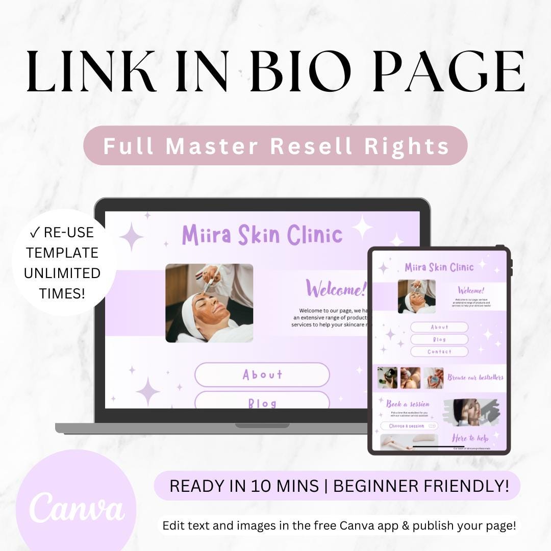 Canva Website Template, Business Service Webpage, Master Resell Rights ...