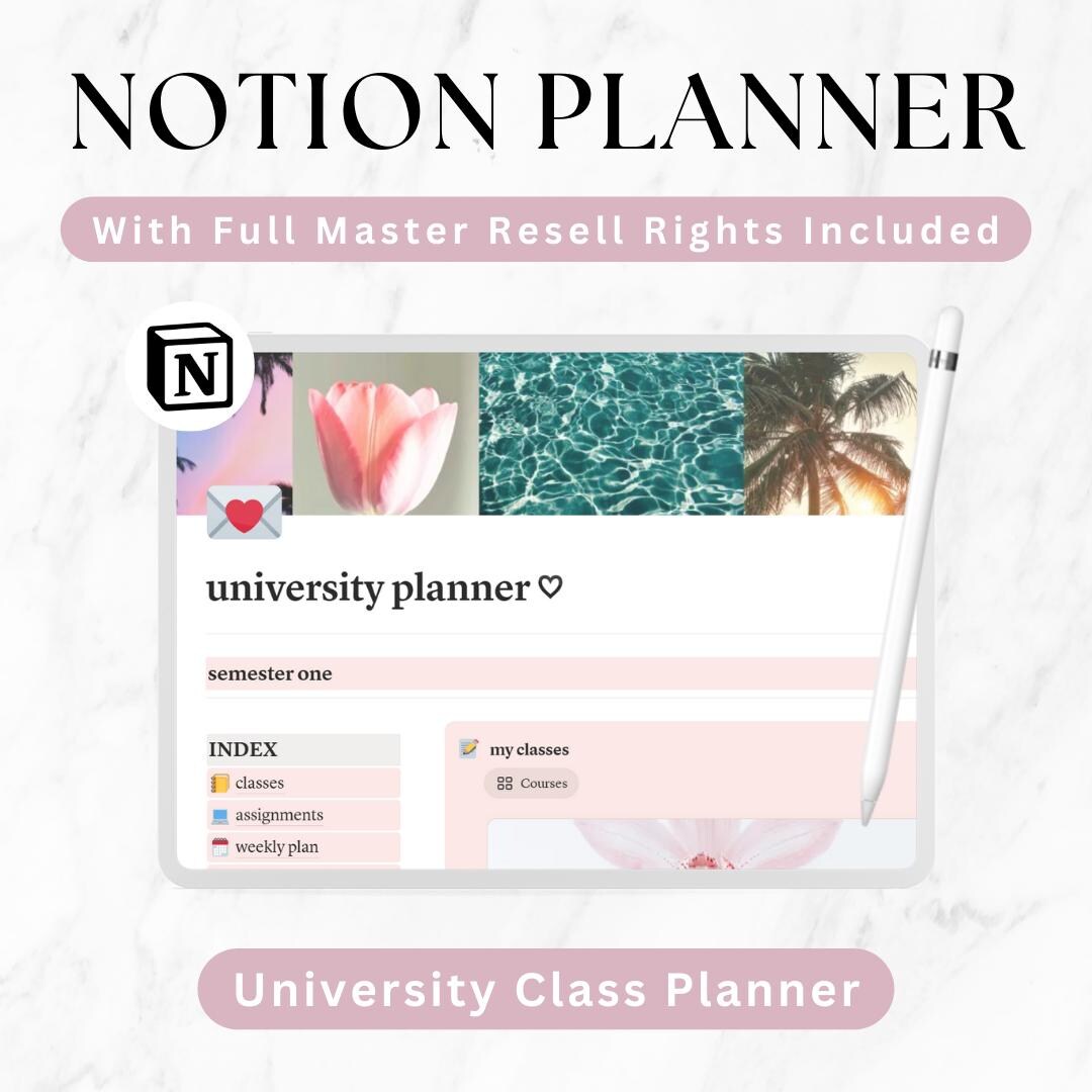 Student Notion Planner, 2026 Dashboard, University Notes, Master Resell ...