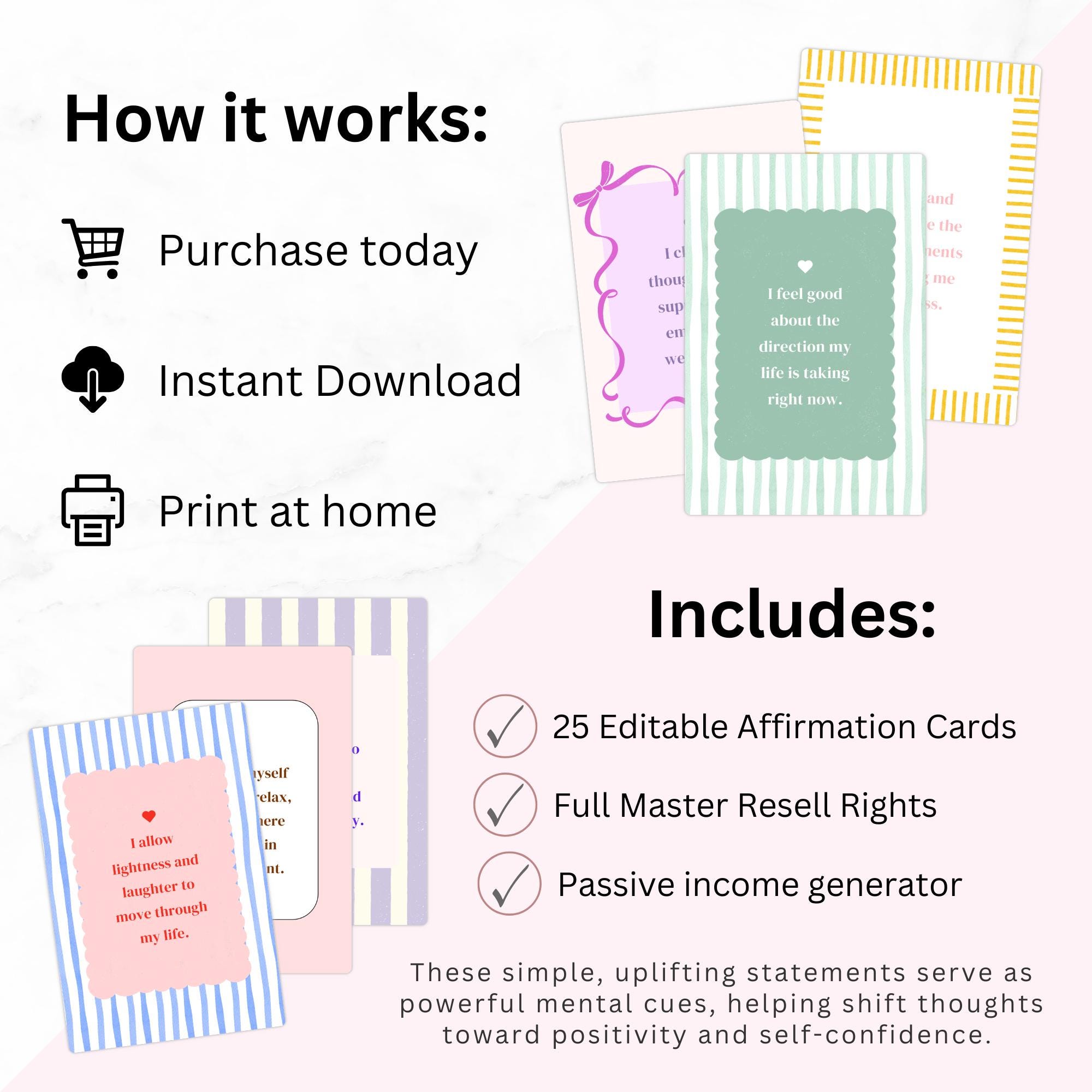 Affirmation Cards Printable, Flash Cards, Mindfulness Coaching, Master ...