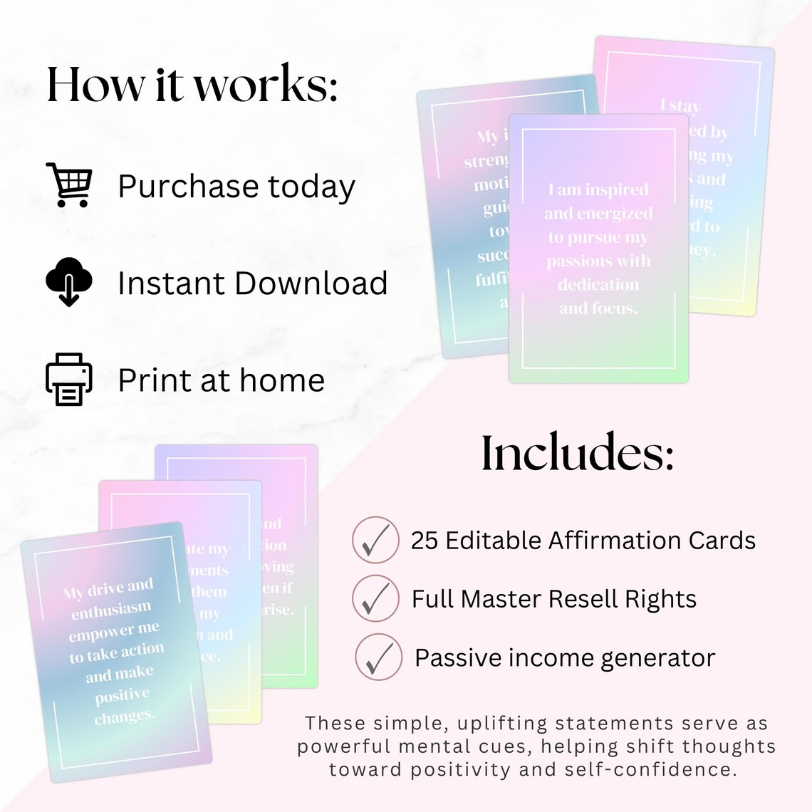 Affirmation Cards Printable, Flash Cards, Mindfulness Coaching, Master ...