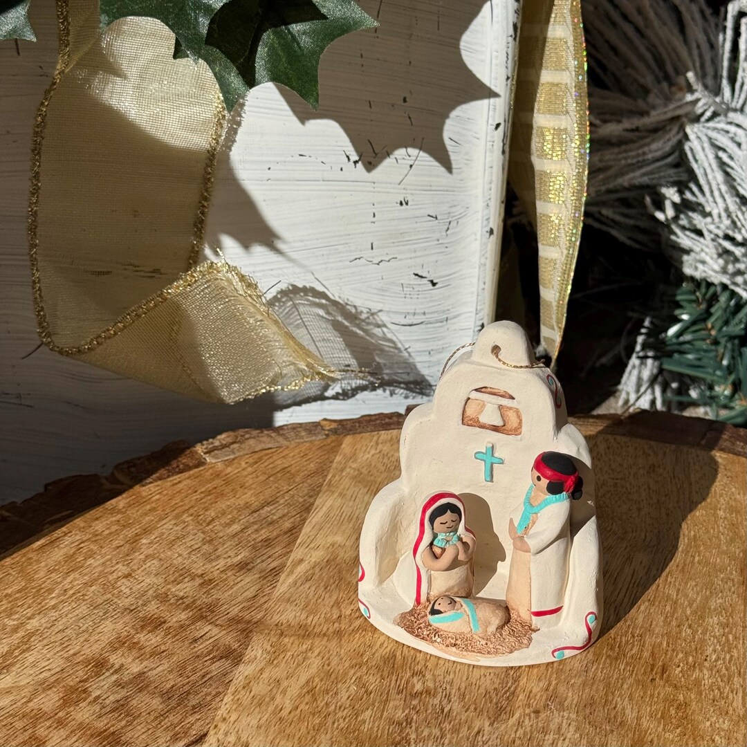 Vintage 1990 Clay Ceramic Pottery CLEO TEISSEDRE Southwest Nativity ...
