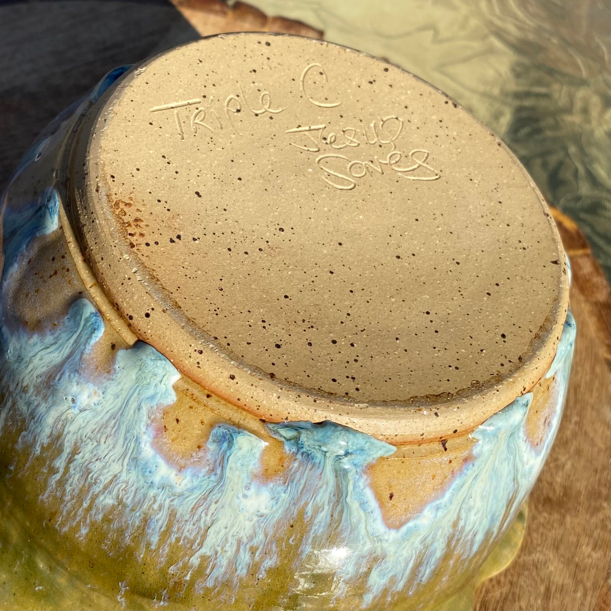 Vintage Triple C Pottery / Jesus Saves Art Pottery Stoneware Bowl Green ...