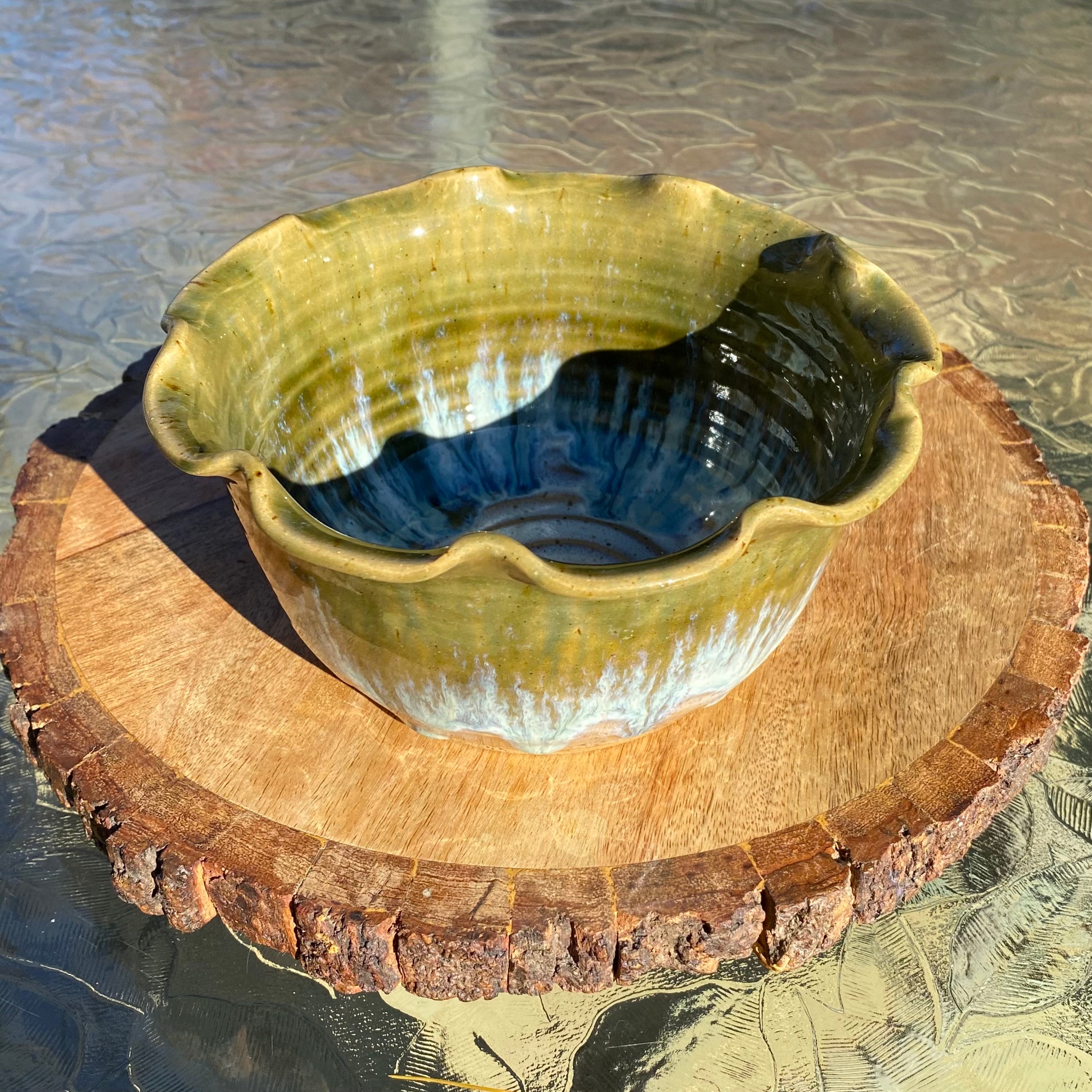 Vintage Triple C Pottery / Jesus Saves Art Pottery Stoneware Bowl Green ...