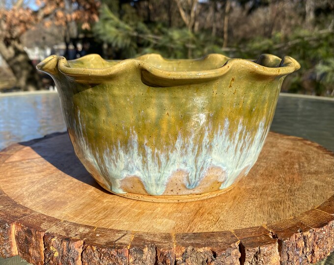 Vintage Triple C Pottery / Jesus Saves Art Pottery Stoneware Bowl Green ...