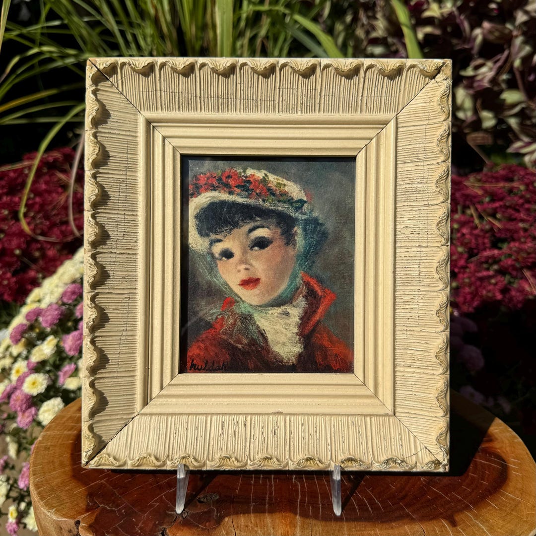 Vtg Mid Century Pair of CHERRY J HULDAH Framed Signed Reproduction Art ...