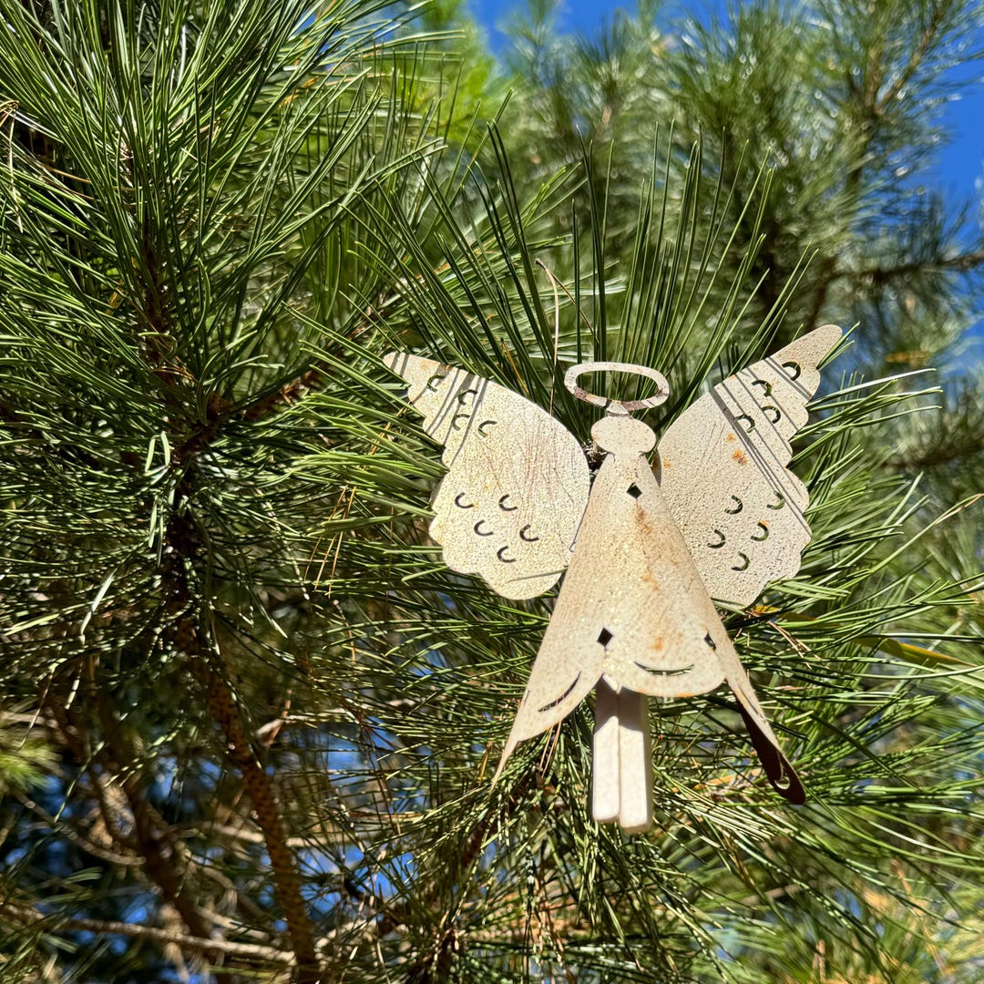 Vintage Rustic 3D Off-white Painted Textured Metal ANGEL Wall Decor or ...