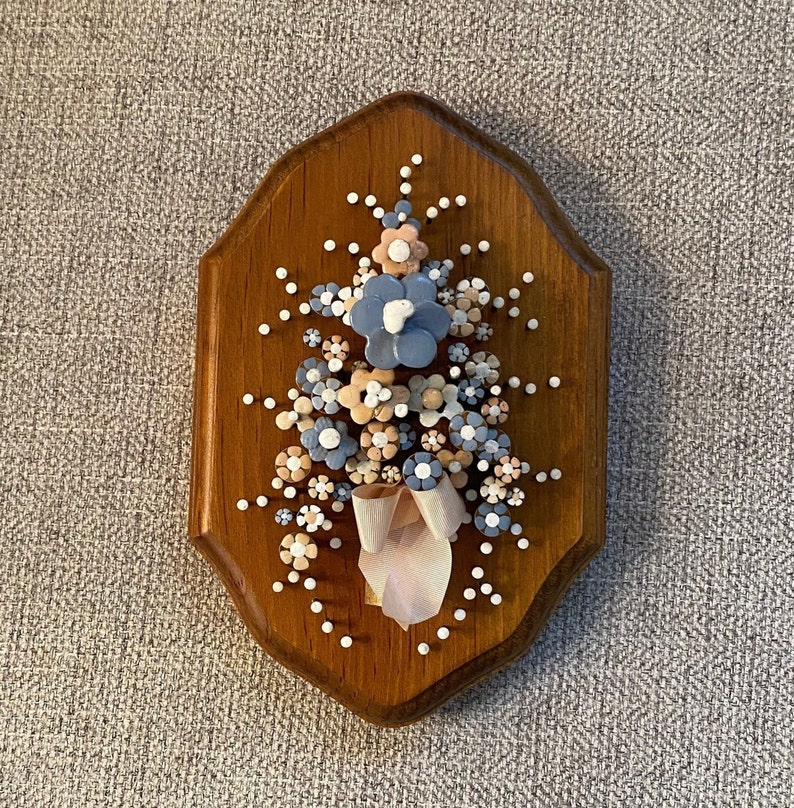 Vintage 1975 MCM Folk Art Pol-o-craft Nail Flower Art Made in PA, USA ...