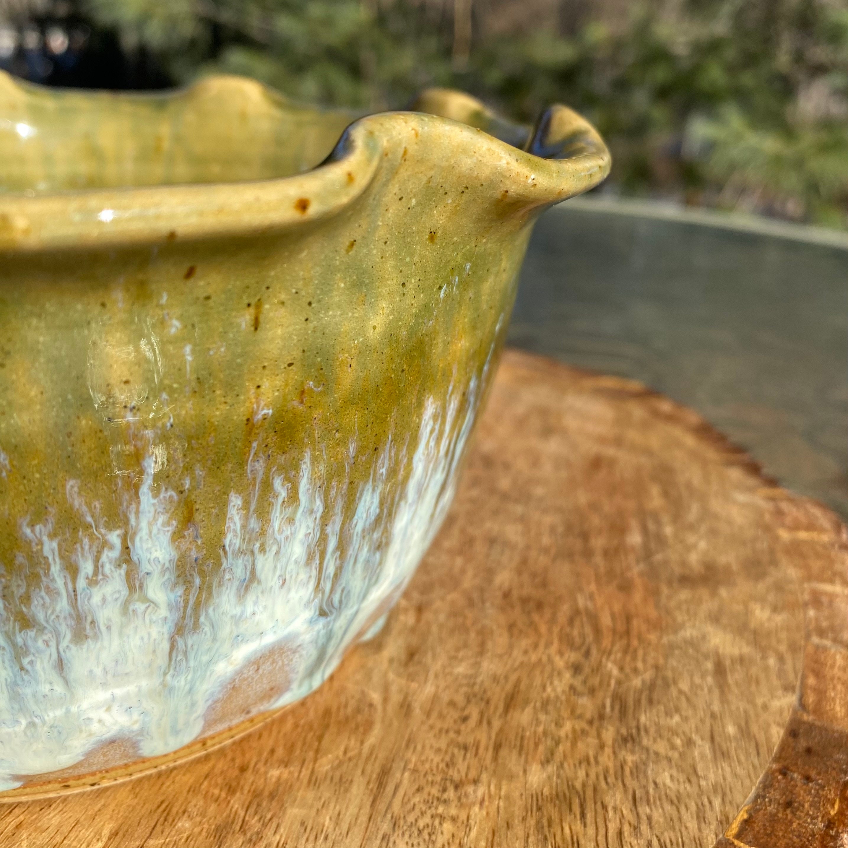 Vintage Triple C Pottery / Jesus Saves Art Pottery Stoneware Bowl Green ...