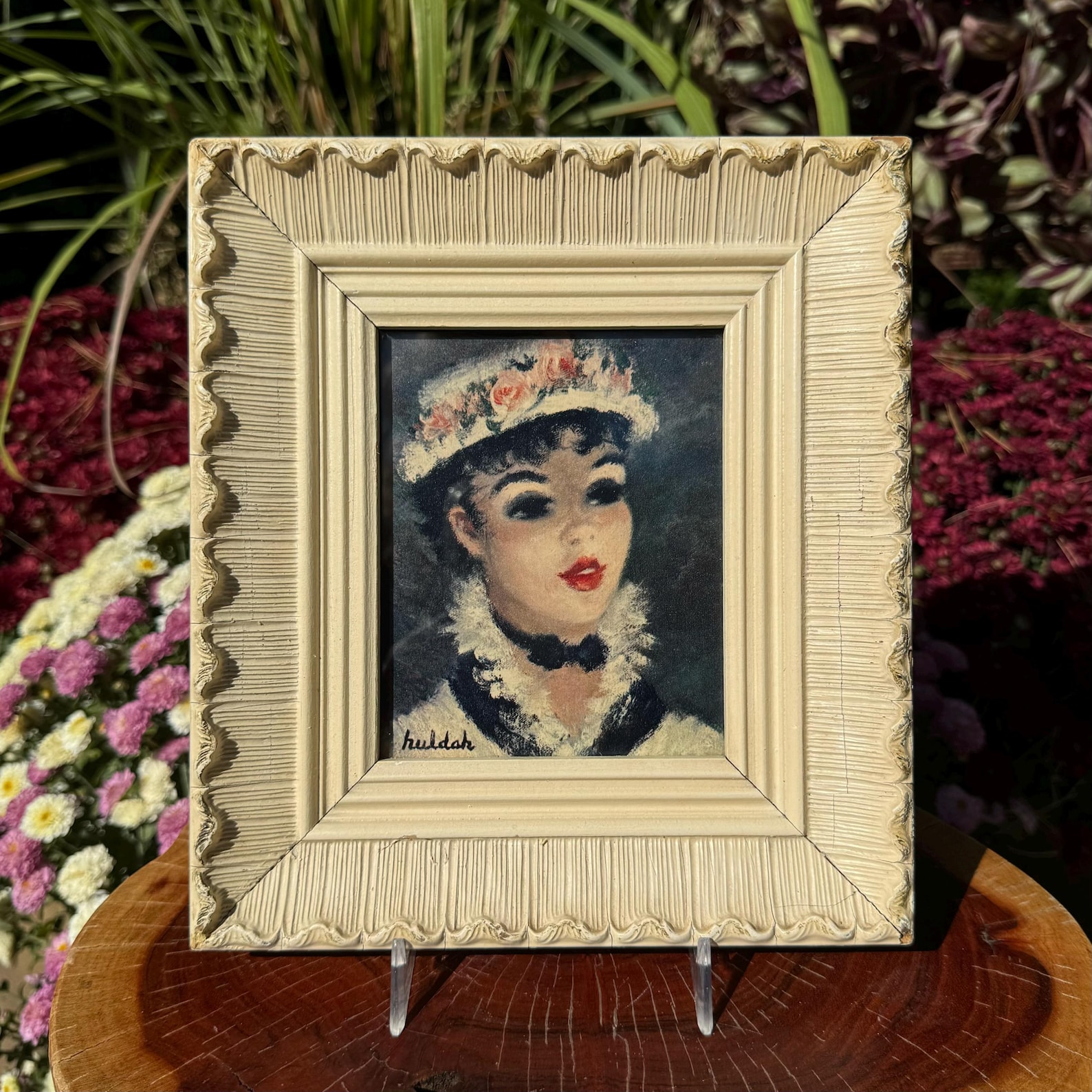 Vtg Mid Century Pair of CHERRY J HULDAH Framed Signed Reproduction Art ...