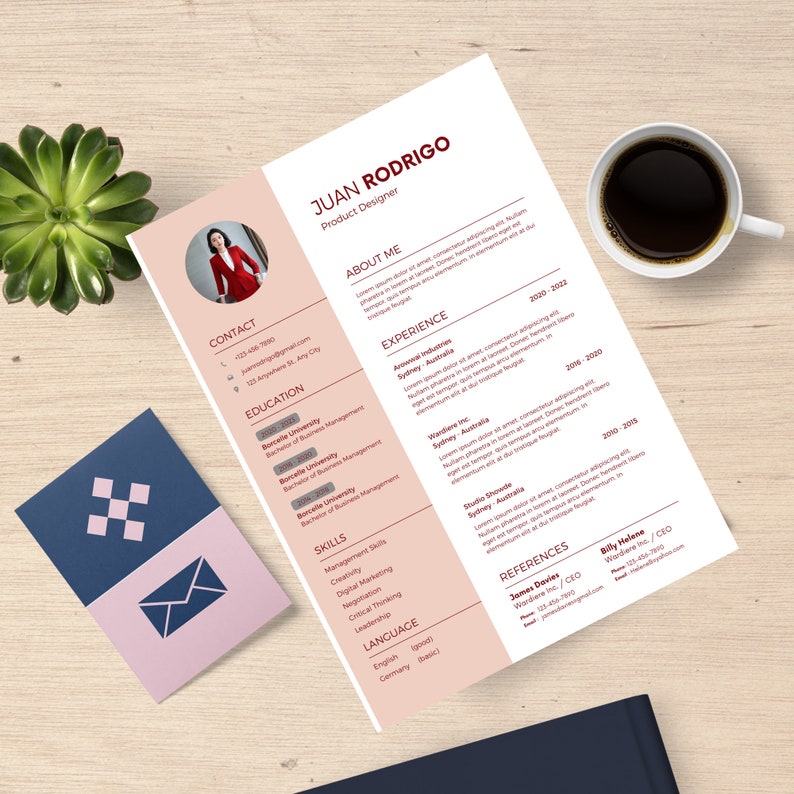 Editable Modern Resume Template A Minimalist Clean, Simpe and ...