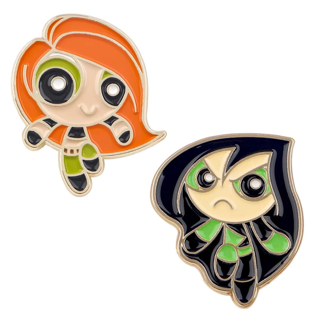 Kim Possible and Shego Enamel Pin Set Cartoon Hero and Villain ...