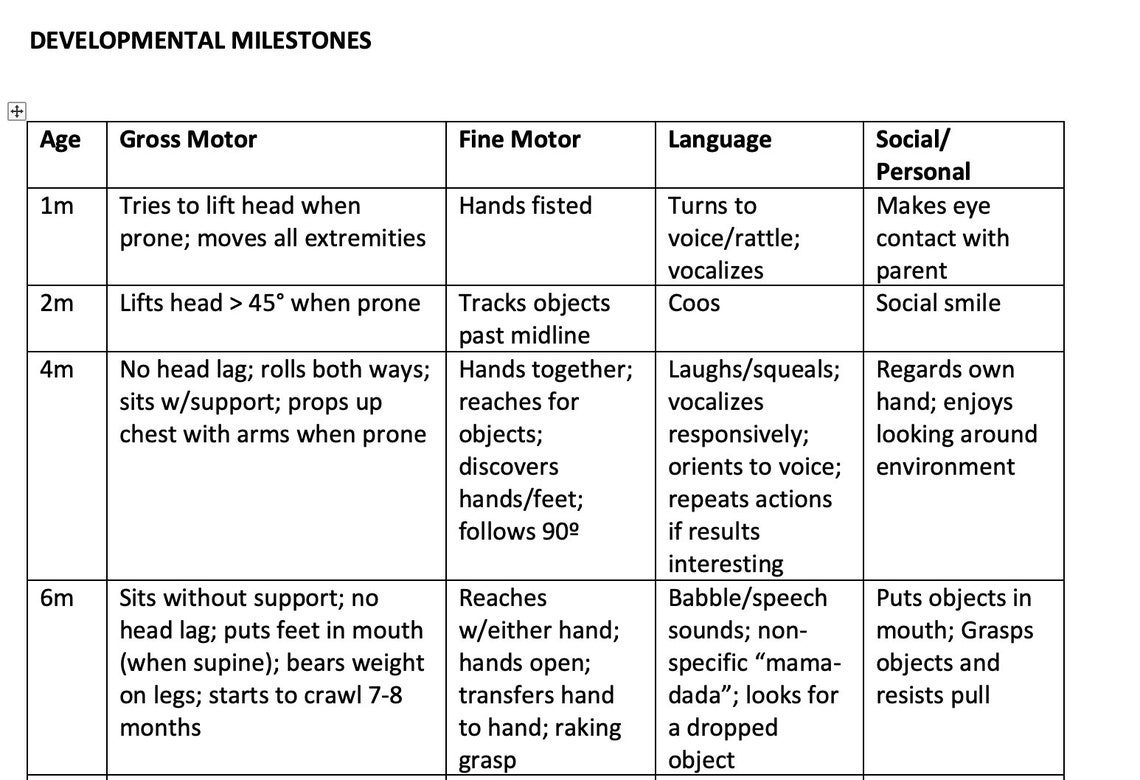 Developmental Milestones Cheat Sheet - Etsy Denmark