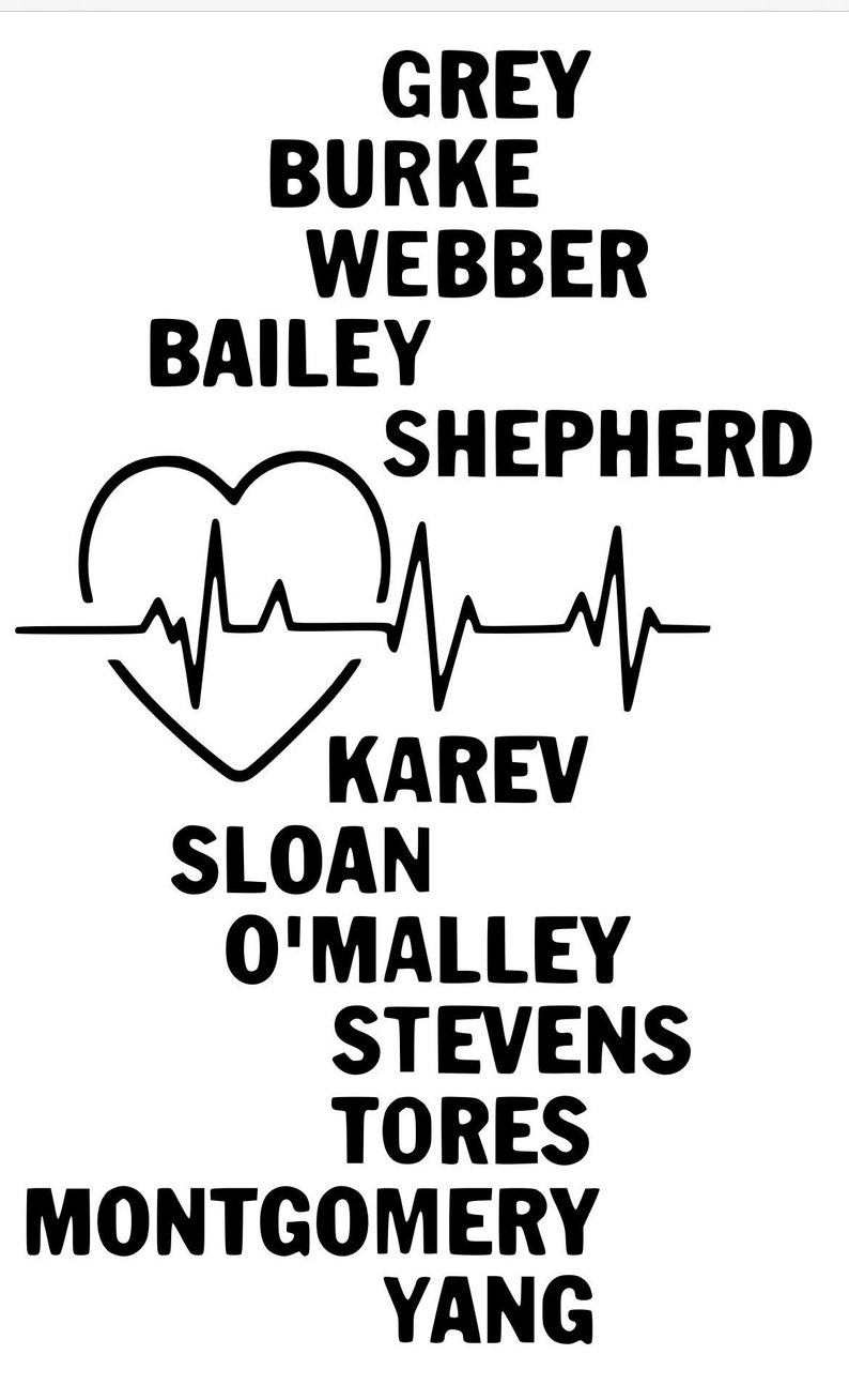 Greys Anatomy Svg Etsy