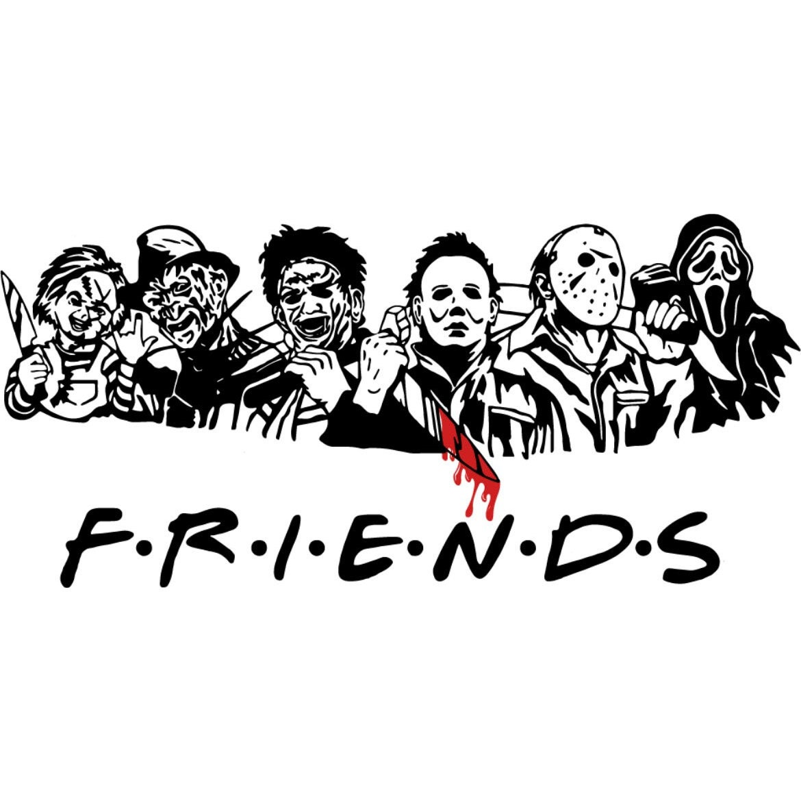 4 Different Horror Friend SVGS - Etsy