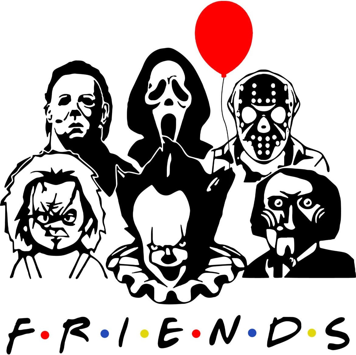 4 Different Horror Friend SVGS - Etsy
