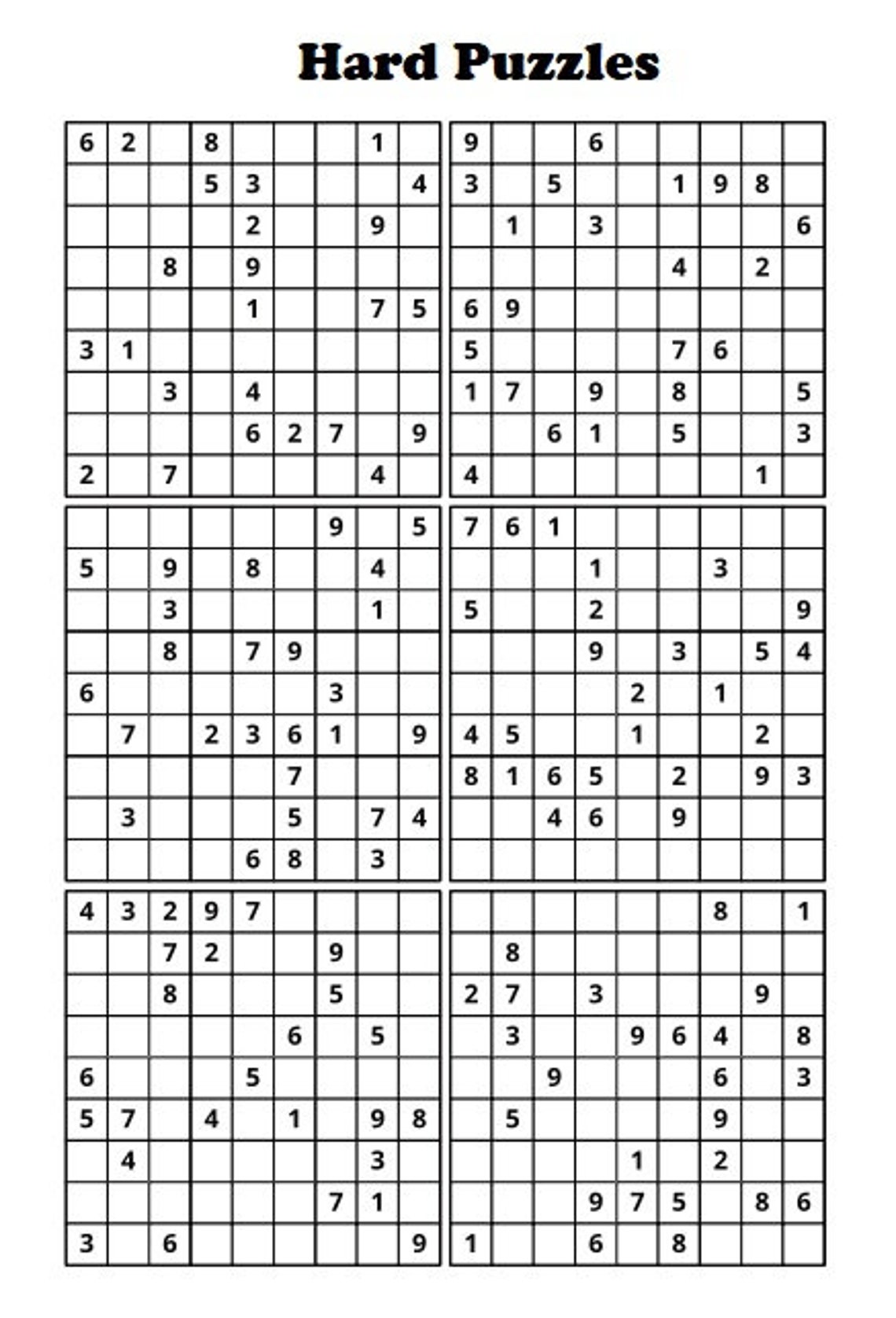 Sudoku Puzzles for Adults - 1000+ Printable Puzzles Easy to Hard ...