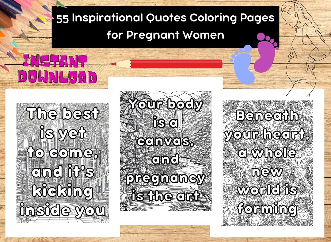 55 Inspirational Coloring Pages for Pregnant Women, Positive Birth ...