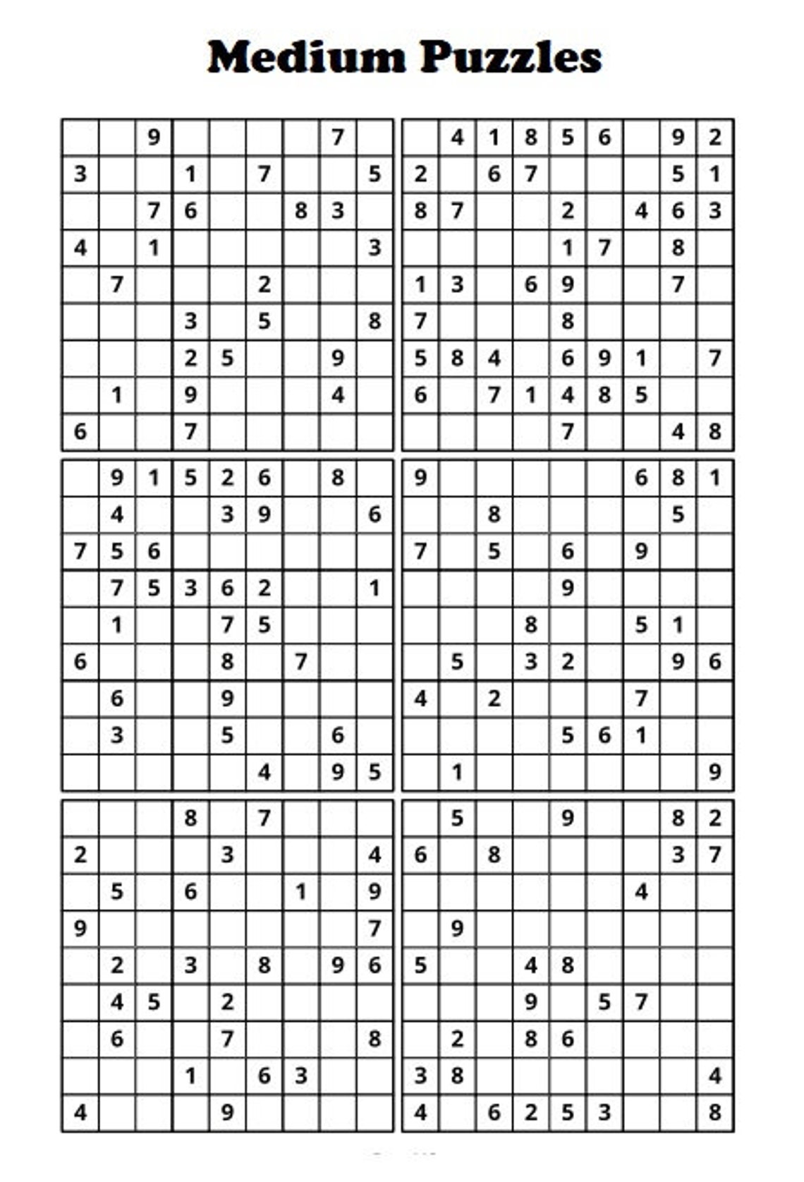 Sudoku Puzzles for Adults - 1000+ Printable Puzzles Easy to Hard ...