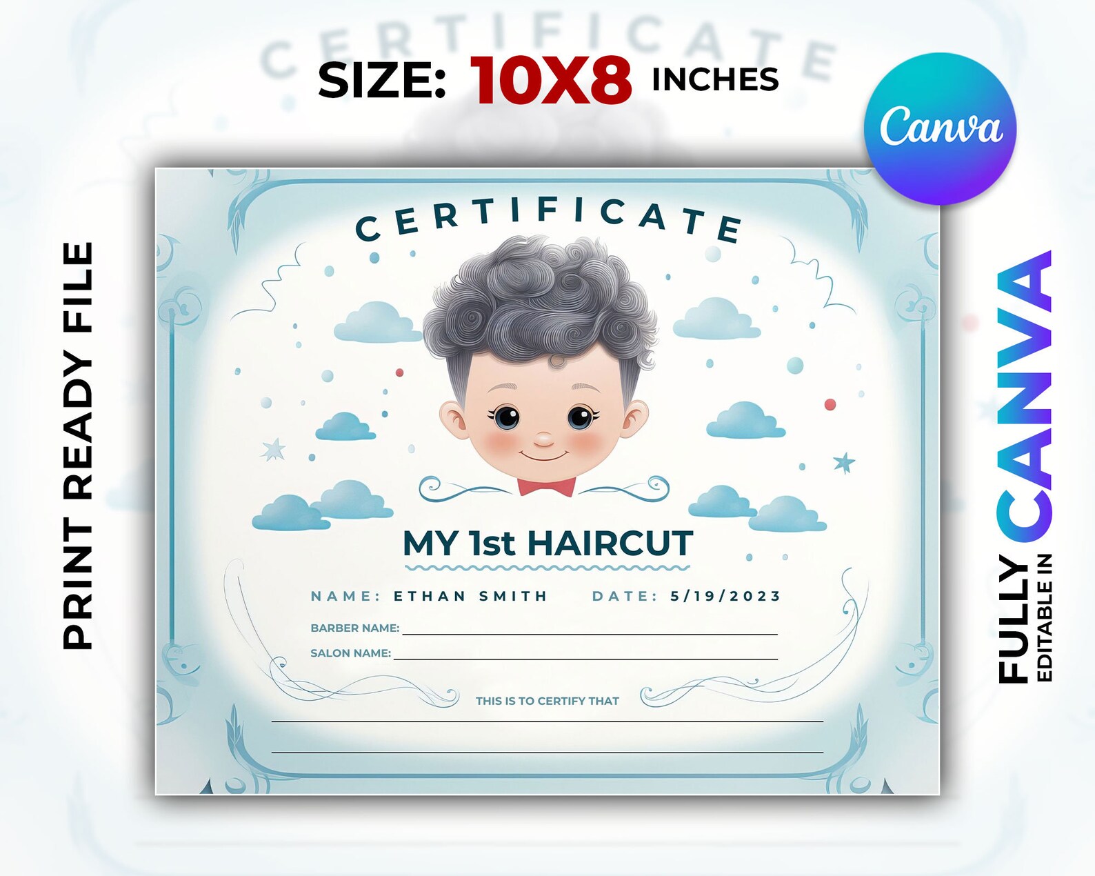 First Haircut Certificate Printable, My First Haircut Certificate, Hair ...