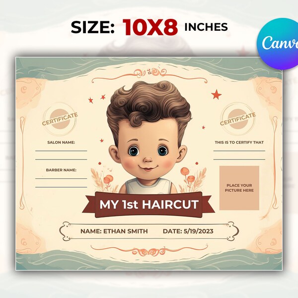Barber Certificate Template - Etsy
