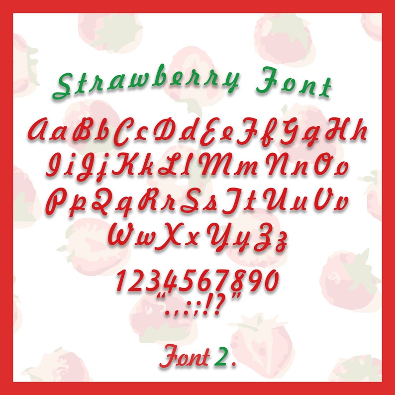 Font Strawberry - Etsy