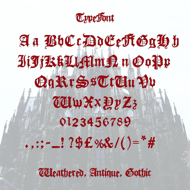 Gothic Gothique Font - Etsy