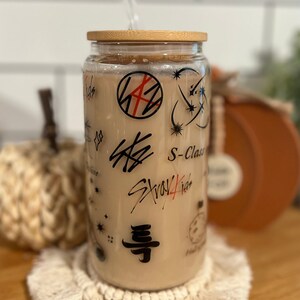 Stray Kids Glass Cup, Stray Kids Coffee Cup, Kpop Cup, Kpop Gift, 16 Oz ...