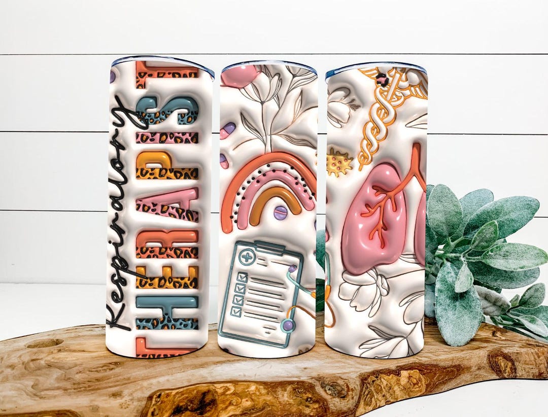 Respiratory Therapy 20 0z Tumbler, Respiratory Therapy Cup, 3D Puff RT ...