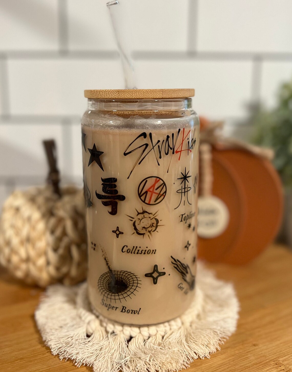 Stray Kids Glass Cup, Stray Kids Coffee Cup, Kpop Cup, Kpop Gift, 16 Oz ...