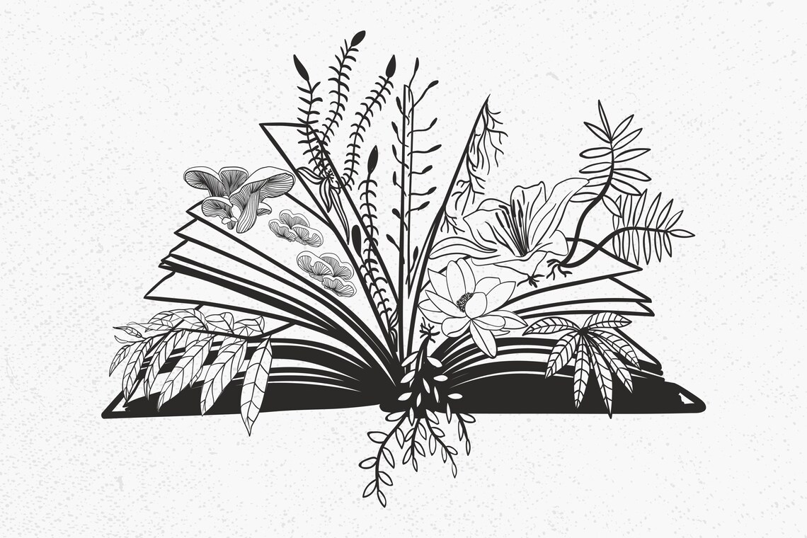 Magic Book Svg, Wizard Book Svg, Books, Svg, Floral Book SVG, Books Are ...