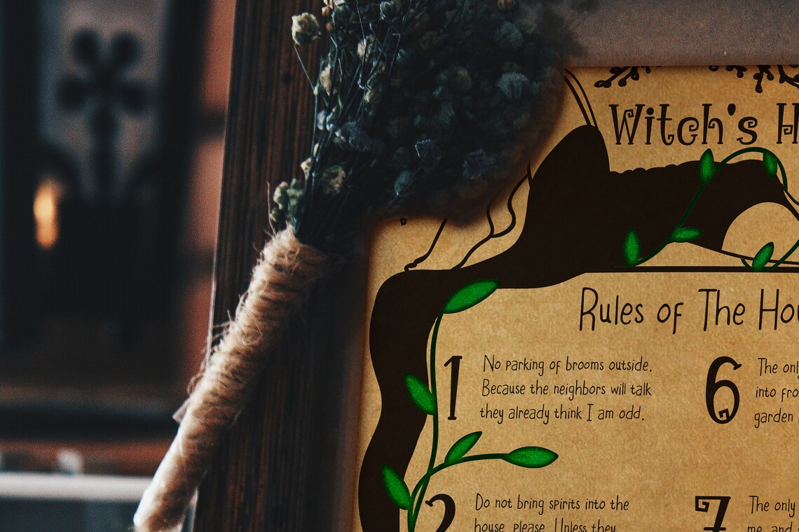 Witchs Rules of the House, Witch Rules Poster, Art Print, Halloween ...