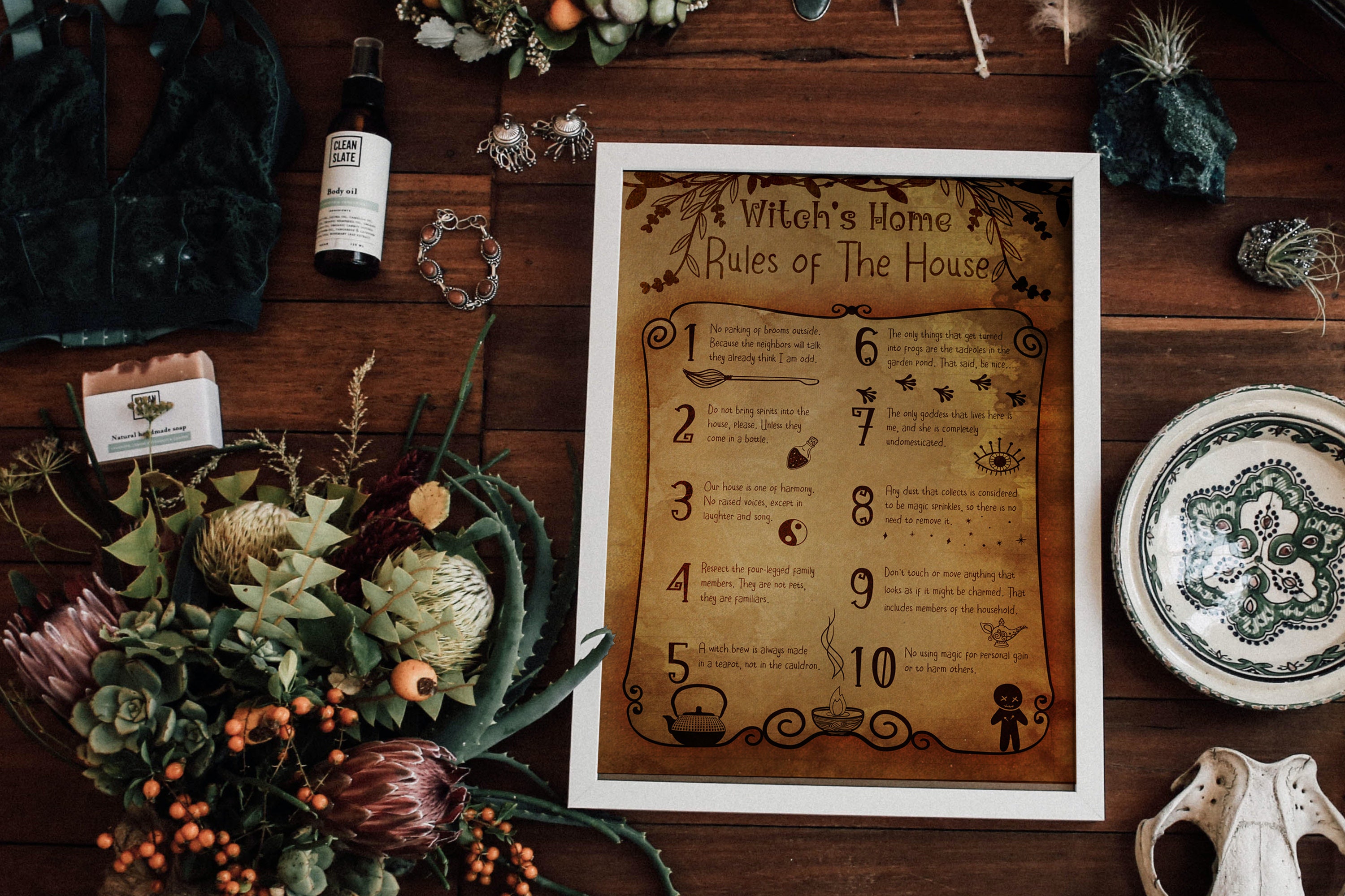 Witchs Rules of the House, Witch Rules Poster, Art Print, Halloween ...