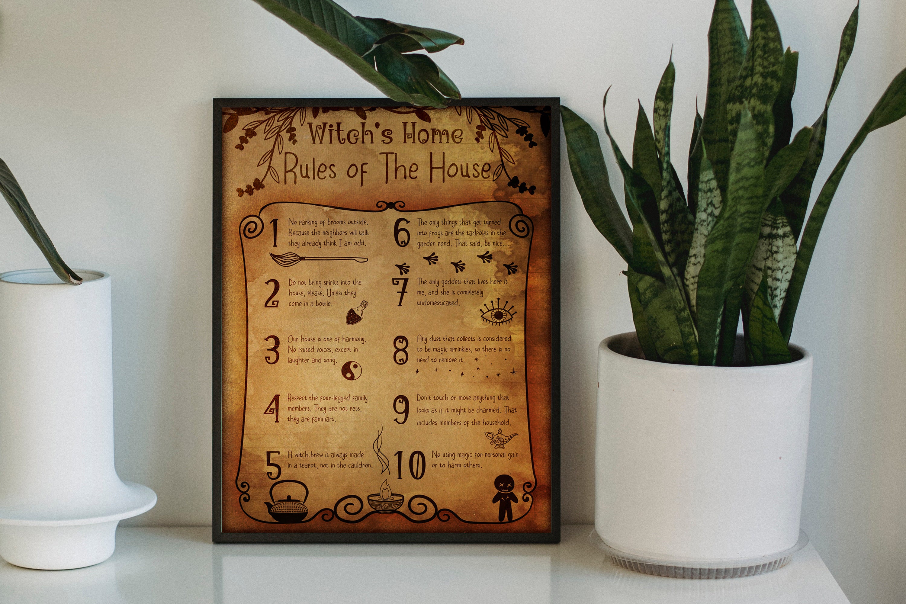 Witchs Rules of the House, Witch Rules Poster, Art Print, Halloween ...