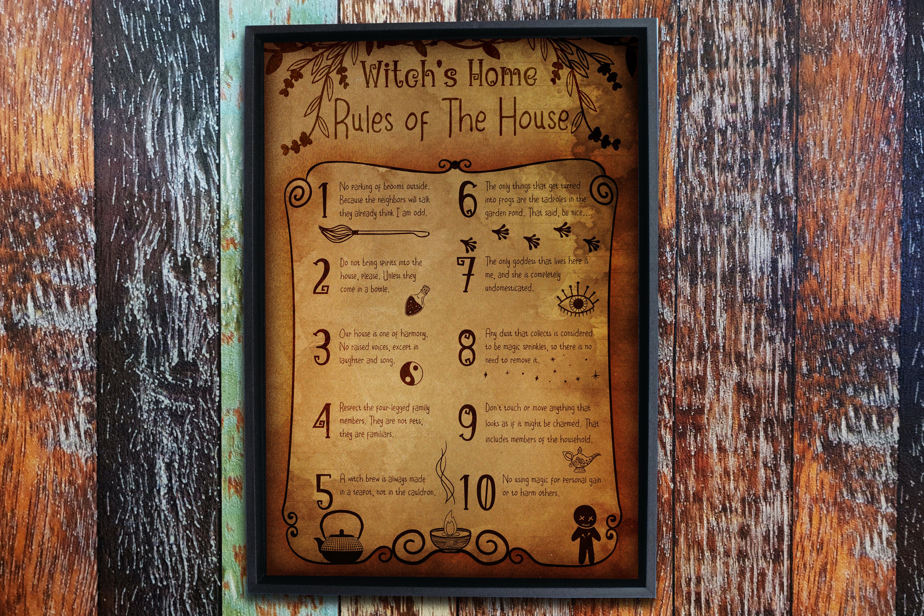Witchs Rules of the House, Witch Rules Poster, Art Print, Halloween ...